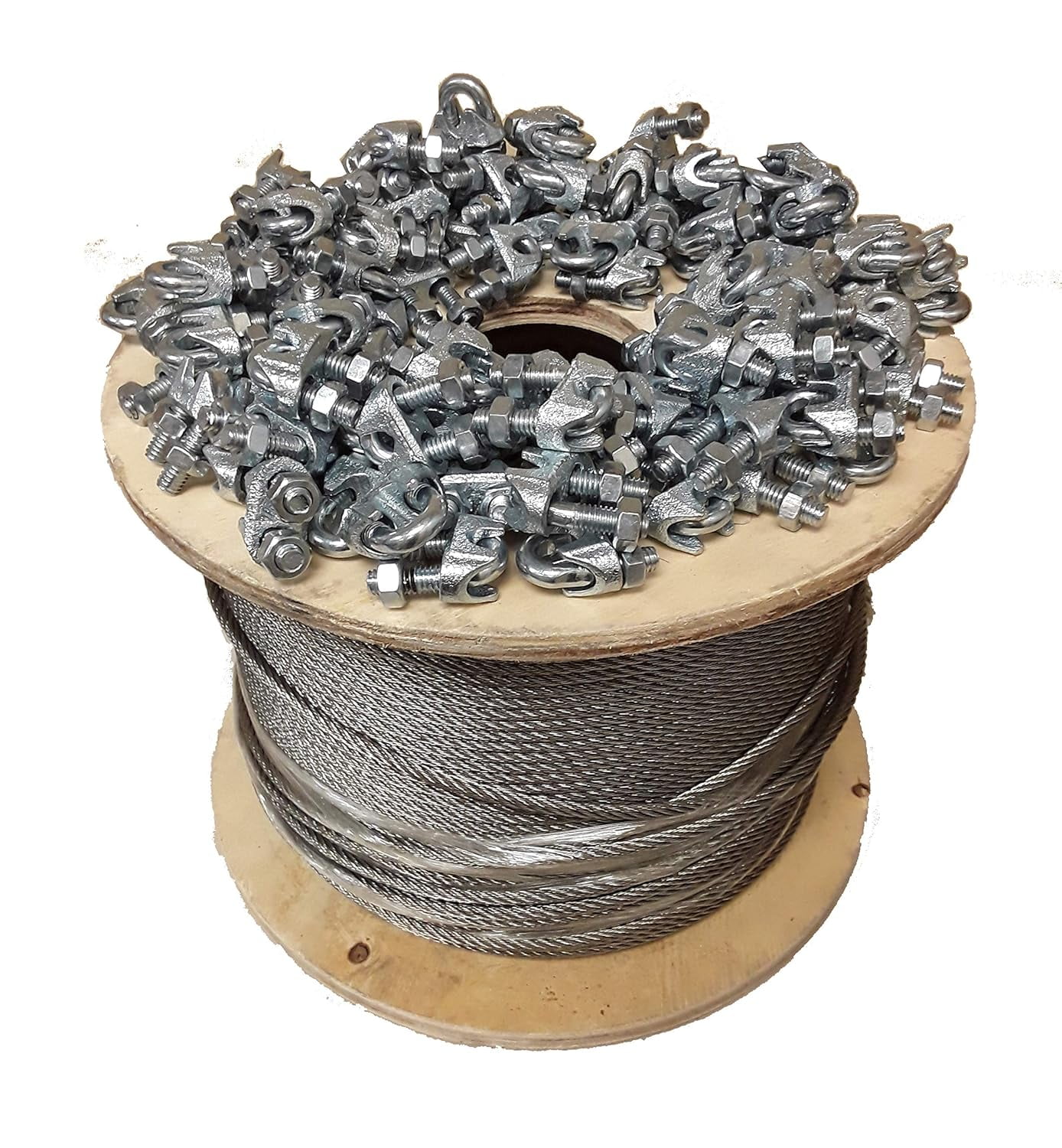7x19 Galvanized Aircraft Cable Wire Rope 3/8" 200 ft with 3/8" Cable ...