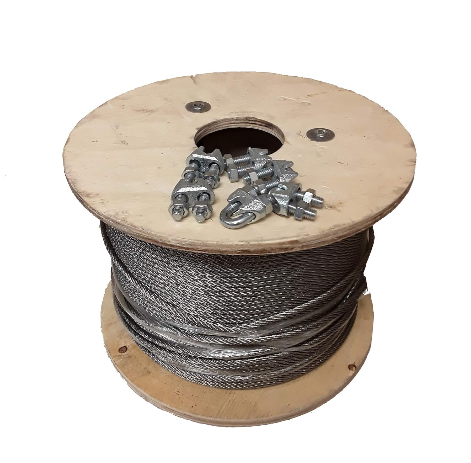 7x19 Galvanized Aircraft Cable Wire Rope 3/8" 200 ft with 3/8" Cable ...