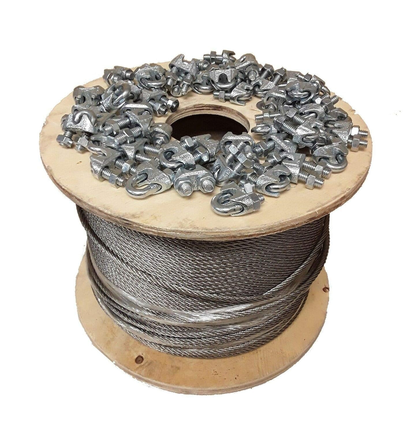7x19 Galvanized Aircraft Cable Wire Rope 5/16" 200 ft with 5/16" Cable ...