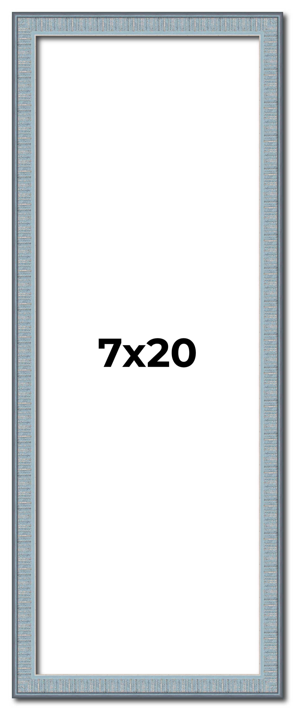 7x20 Frame Blue Scuffed Farm Board Solid Wood Picture Frame Width 0.75 ...