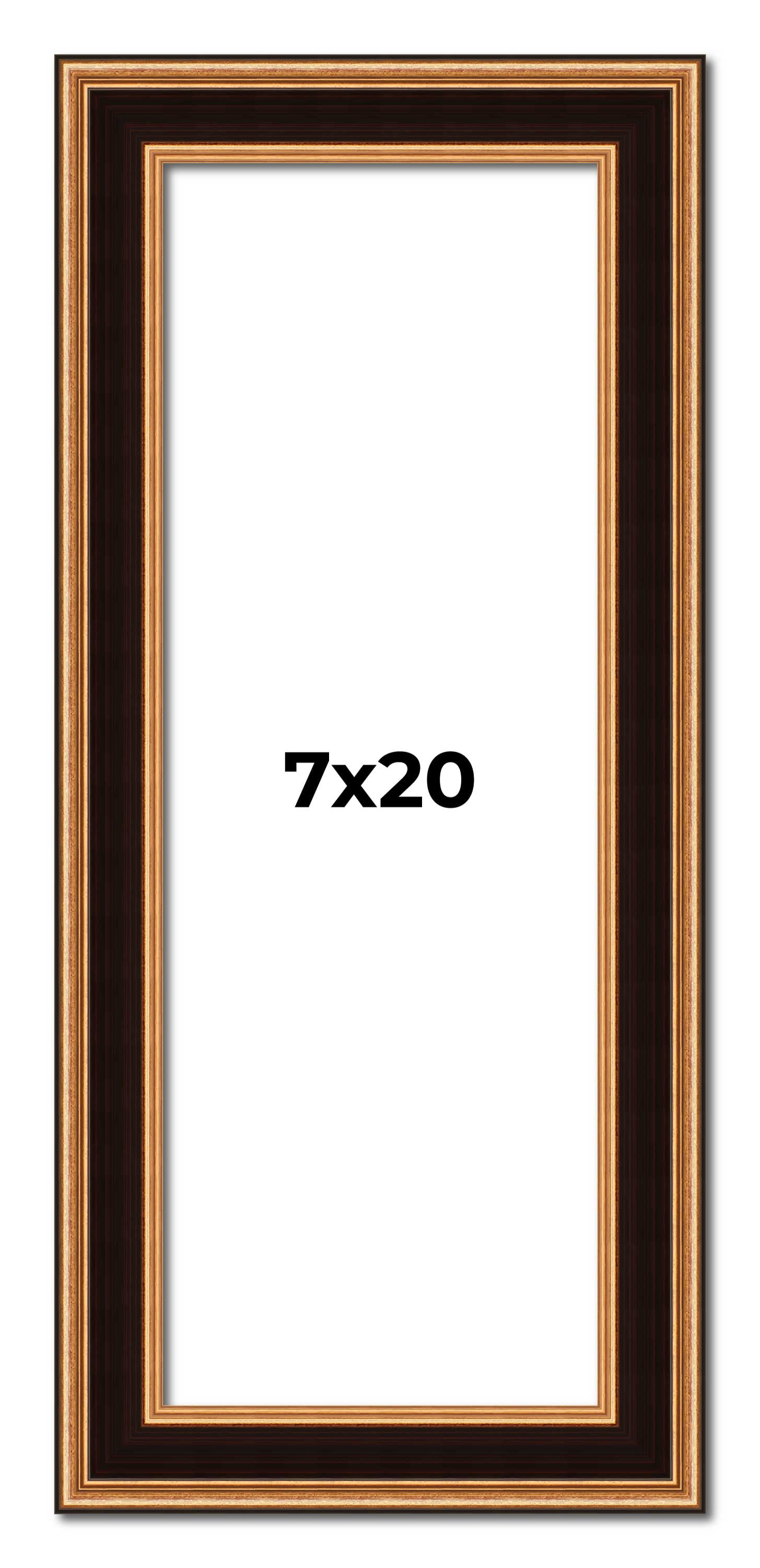 7x20 Frame Gold Brown Plein Air Vintage Solid Wood Picture Frame | 1.75 ...