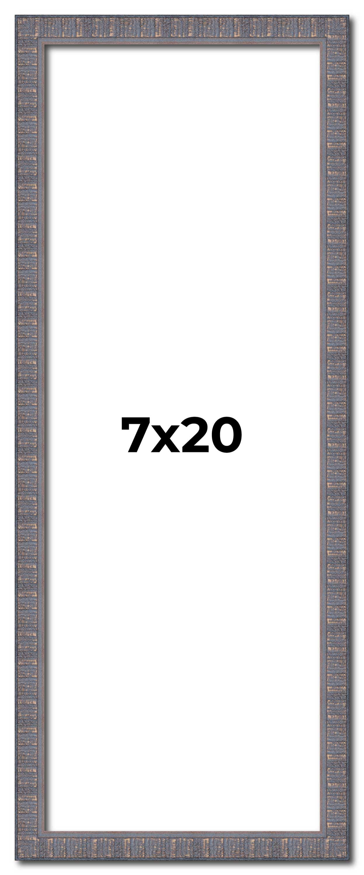 7x20 Frame Slate Blue Distressed Rustic Solid Wood Picture Frame | 0.75 ...