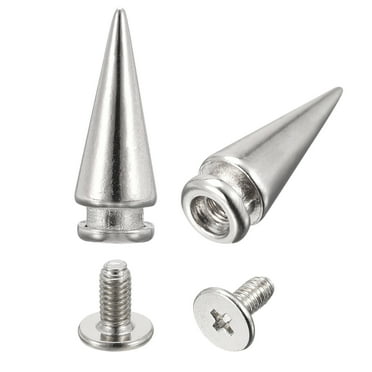 Silver Rivets Cone Shape Spikes Screwback Studs DIY Craft Cool Punk ...