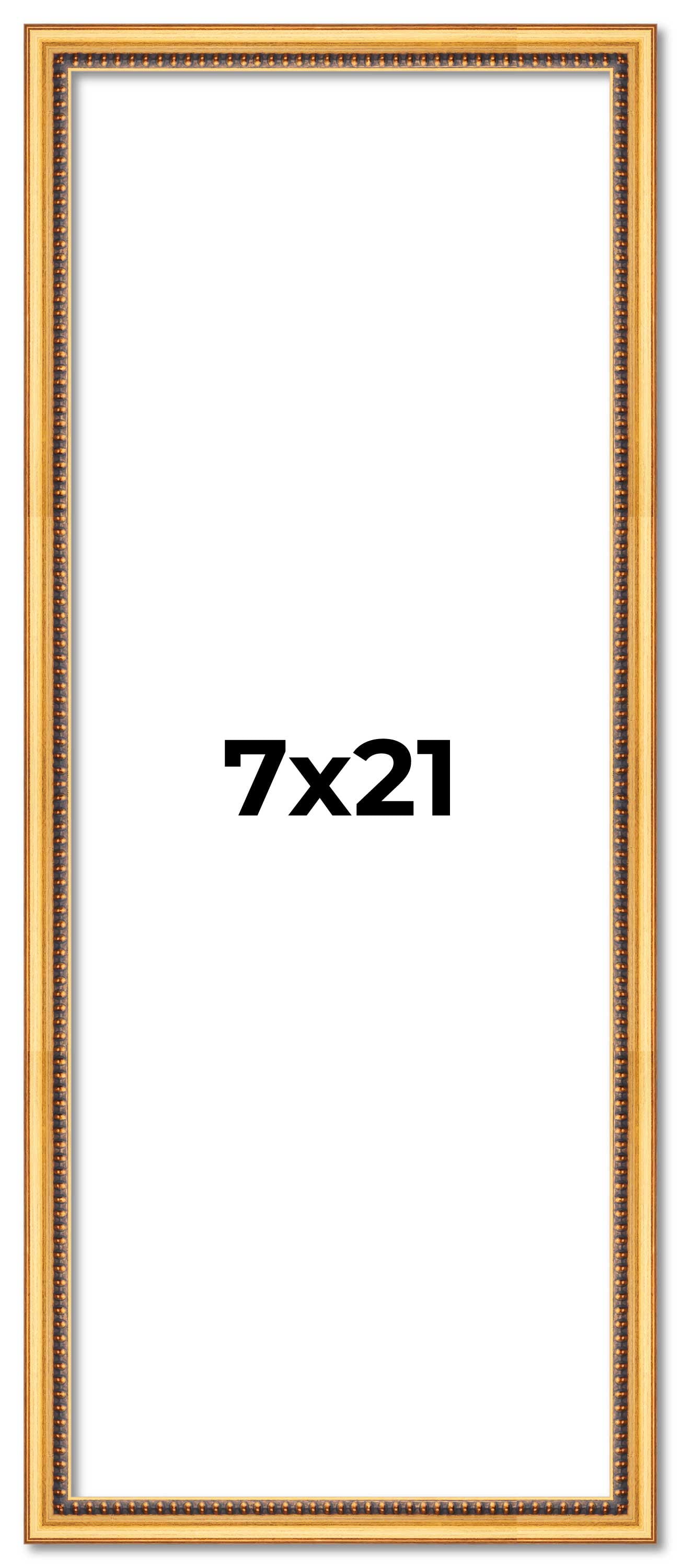 7x21 Frame Beaded Gold Solid Wood Picture Frame | 0.75 Inches Moulding ...