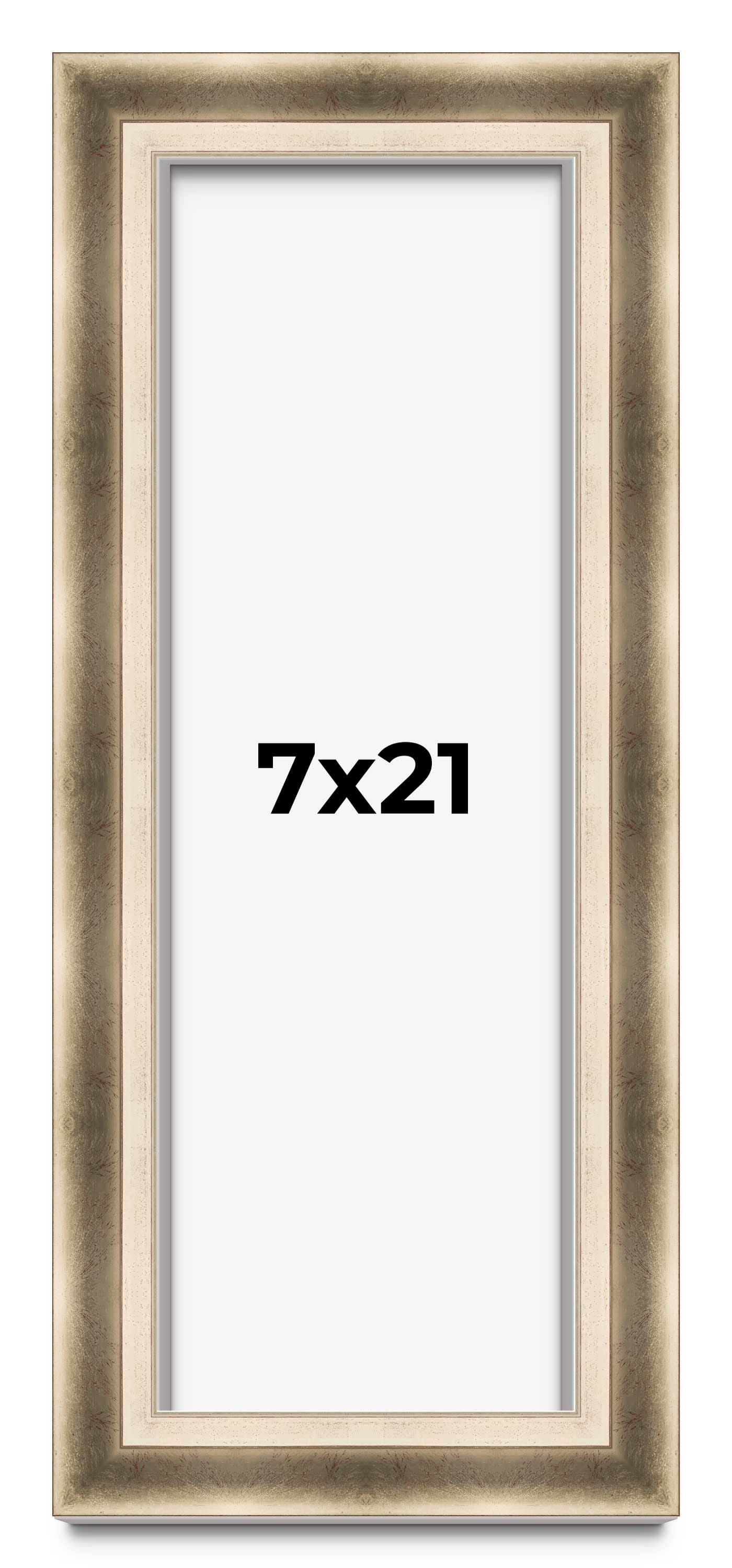 7x21 Shadow Box Frame Silver | 1.75 inches Deep Real Wood Traditional ...