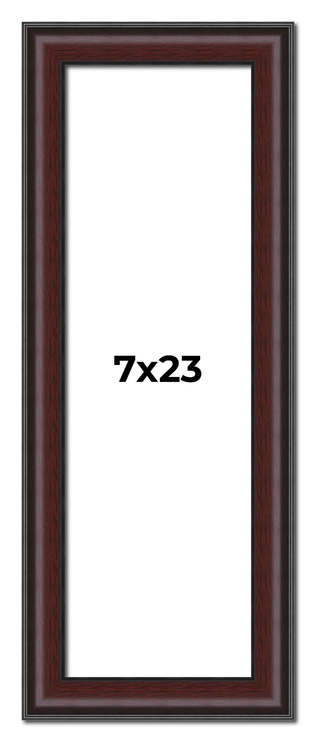 7x23 Frame Brown Round Mahogany Solid Wood Picture Frame | 1.625 Inch ...