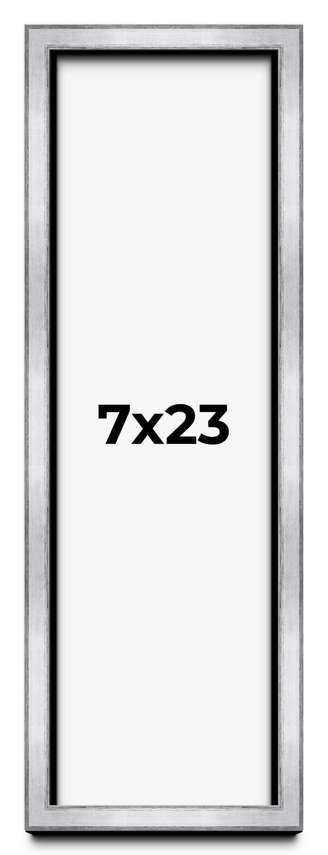 7x23 Shadow Box Frame Silver | 1.375 Inches Deep Real Wood Contemporary ...