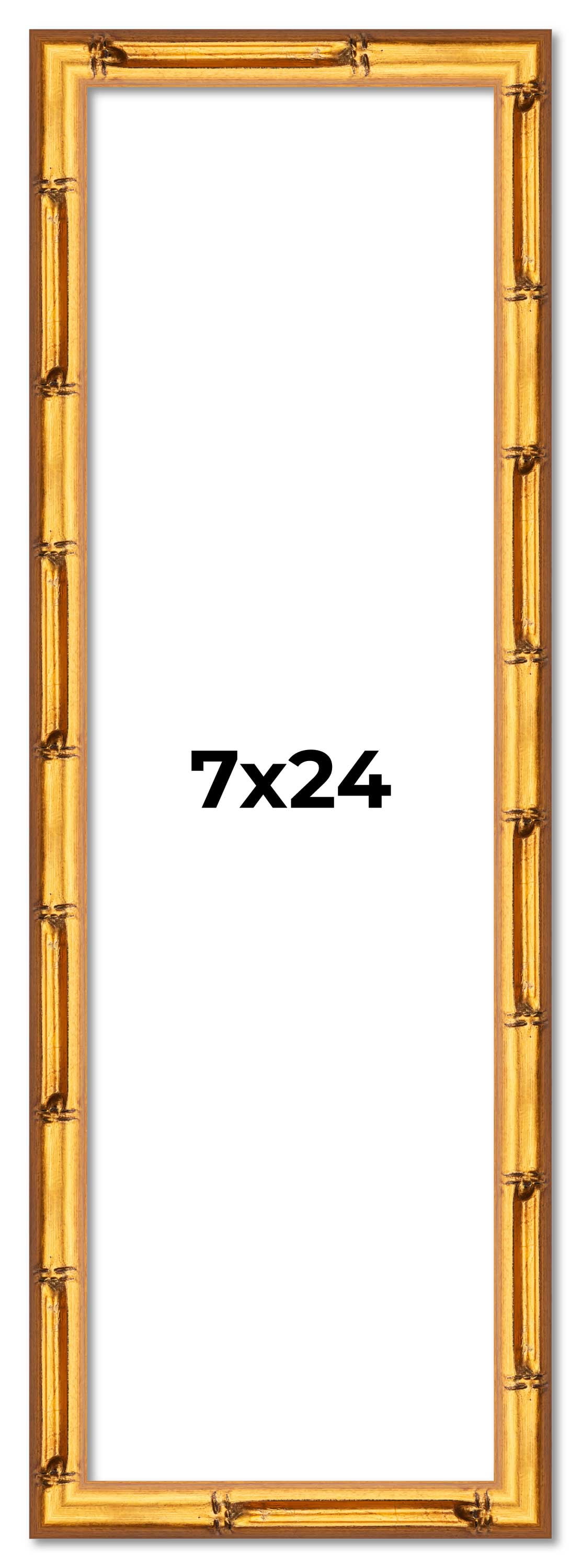 7x24 Frame Gold Bamboo Solid Wood Picture Frame | 1 Inch Moulding Width ...