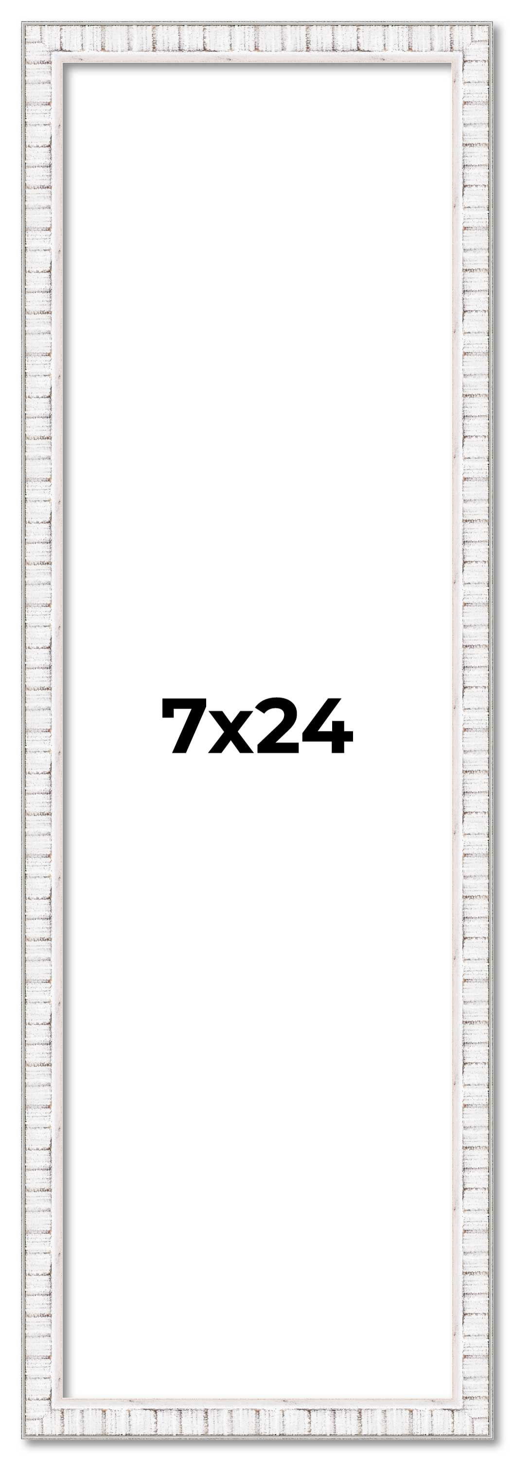 7x24 Frame White Scuffed Rustic Solid Wood Picture Frame | 0.75 Inch ...