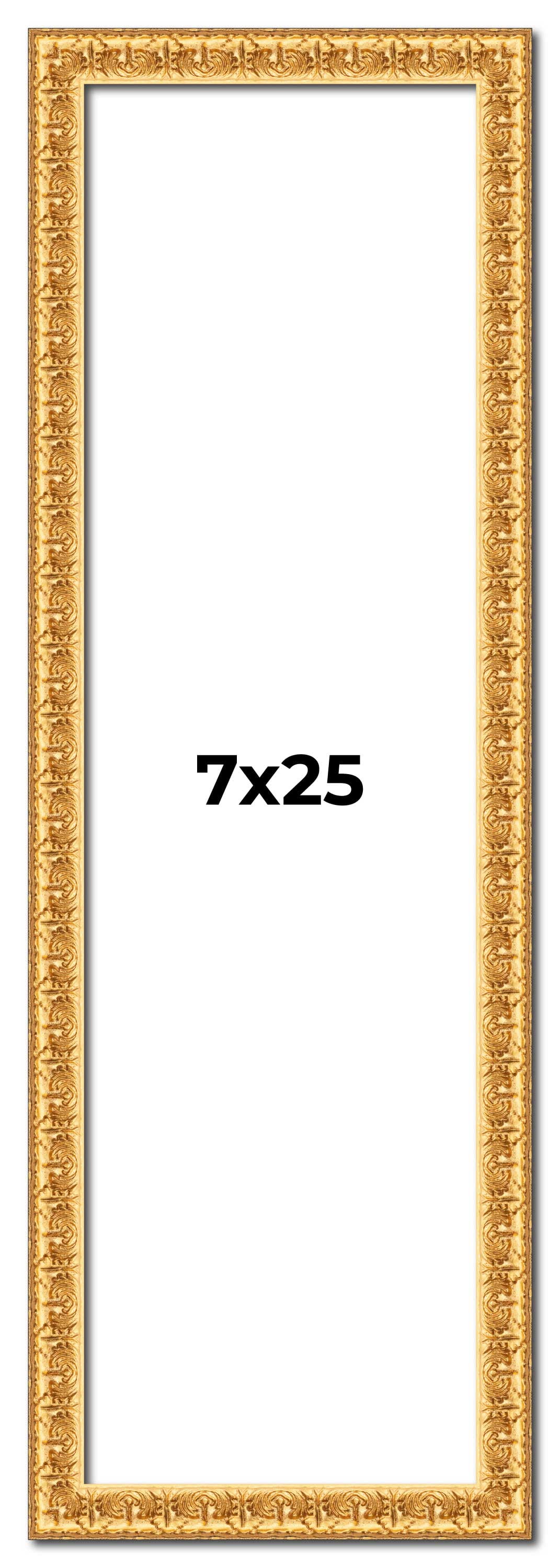 7x25 Frame Gold Real Wood Picture Frame Width 1 inches | Interior Frame ...