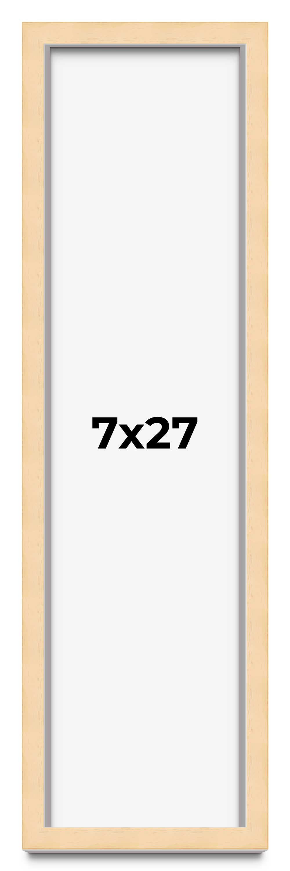 7x27 Frame Natural Wood Picture Frame | 0.75 Inch Moulding Width | with ...