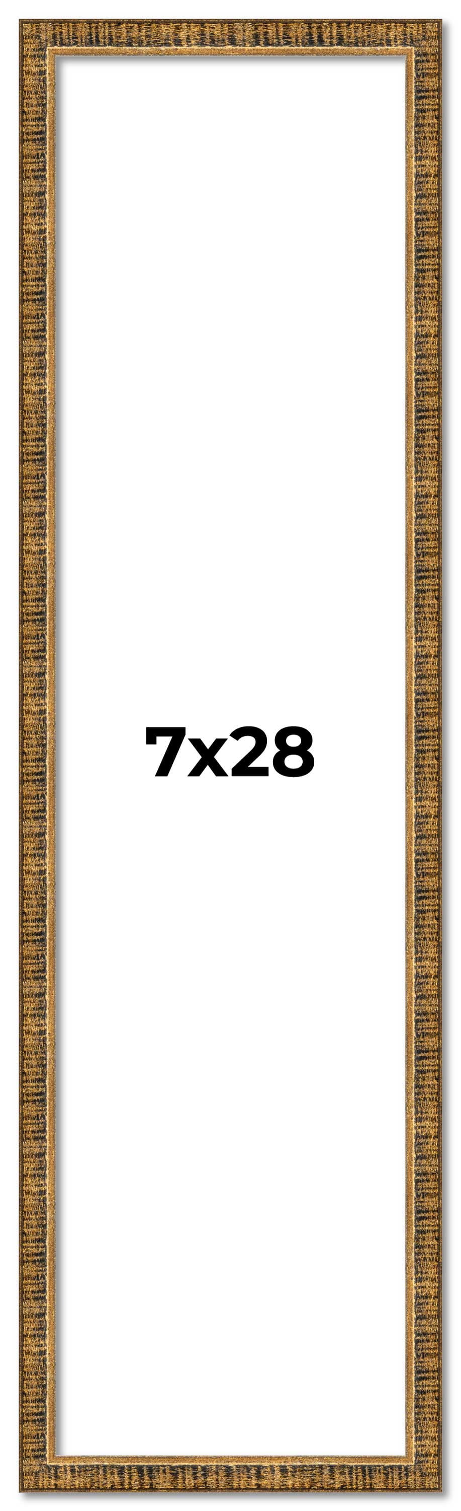 7x28 Frame Gold Kingsley Distressed Solid Wood Picture Frame Width 0.75 ...