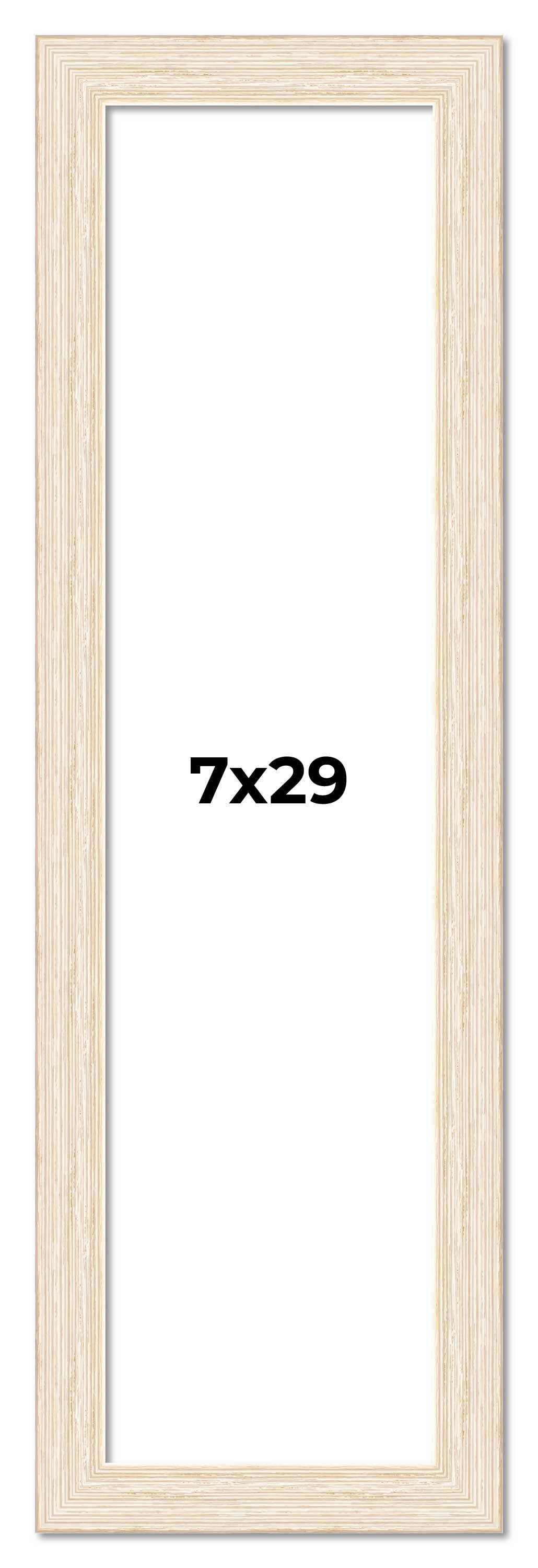 7x29 Frame White Barnwood Picture Frame Includes UV Acrylic Plexiglass ...