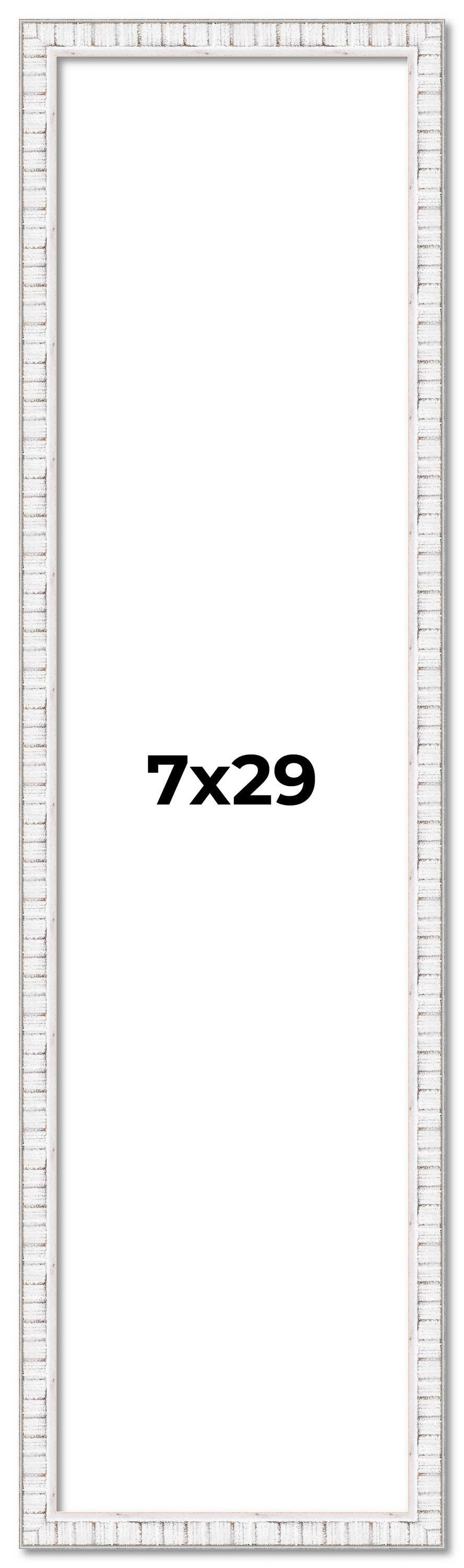 7x29 Frame White Scuffed Rustic Solid Wood Picture Frame | 0.75 Inch ...