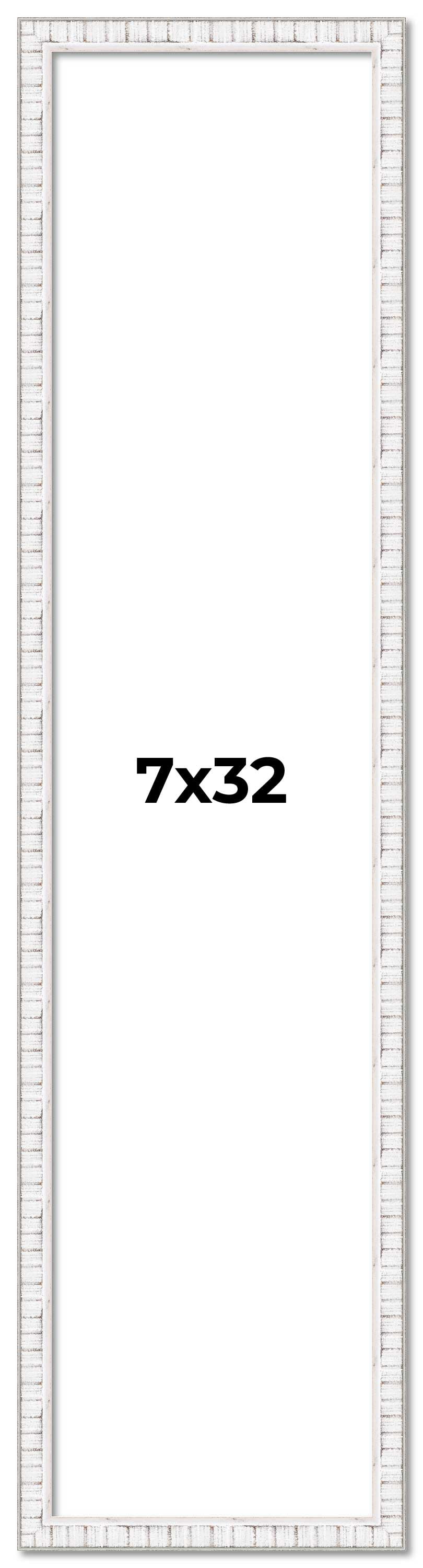 7x32 Frame White Scuffed Rustic Solid Wood Picture Frame | 0.75 Inch ...