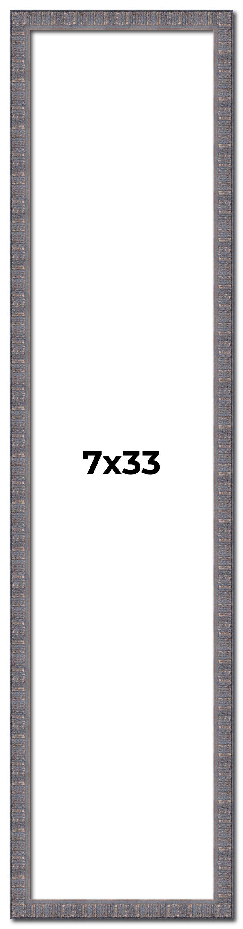 7x33 Frame Slate Blue Distressed Rustic Solid Wood Picture Frame | 0.75 ...