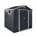 7x4.3 FT Metal Outdoor Garden Storage Shed with Window - Walmart.com