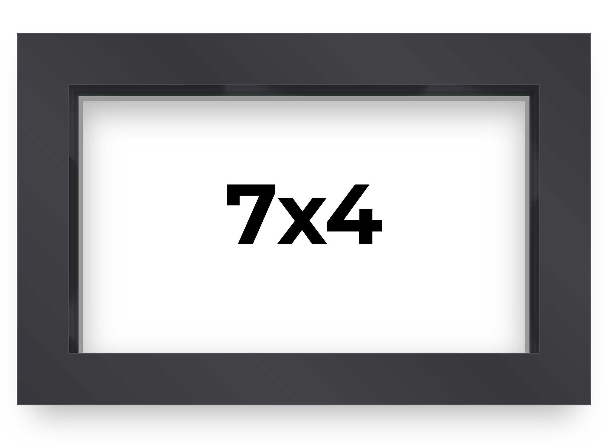 7x4 Black Shadowbox Frame - Interior Size 7x4 by 1 Inches - Made to ...