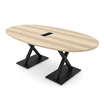 7X4 Racetrack Shaped Conference Table Power And Data X Shaped Bases ...