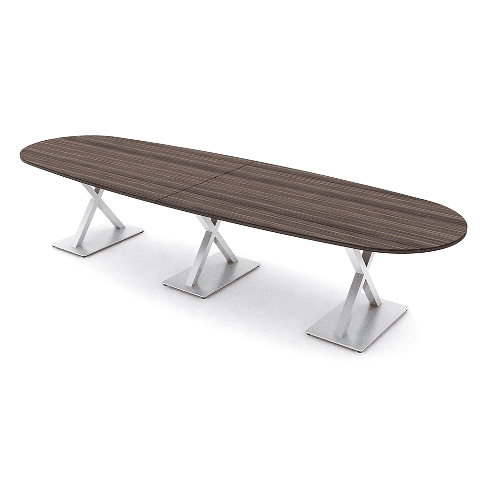 7x4 Boat-Oval Conference Room Table With X Bases Power And Data Module ...