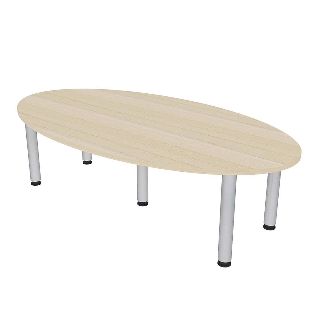 7x4 Oval Conference Room Table With Power And Data Silver Post Legs ...