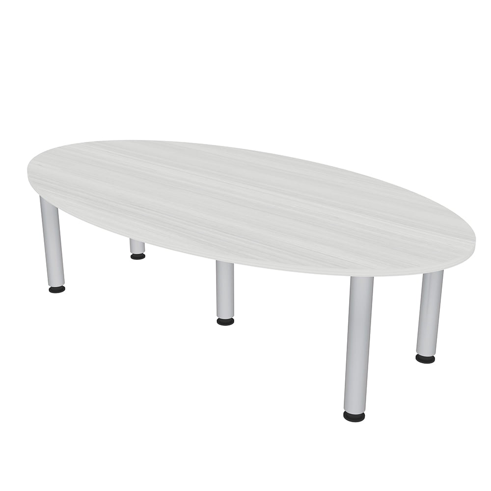 7x4 Oval Conference Room Table With Power And Data Silver Post Legs ...