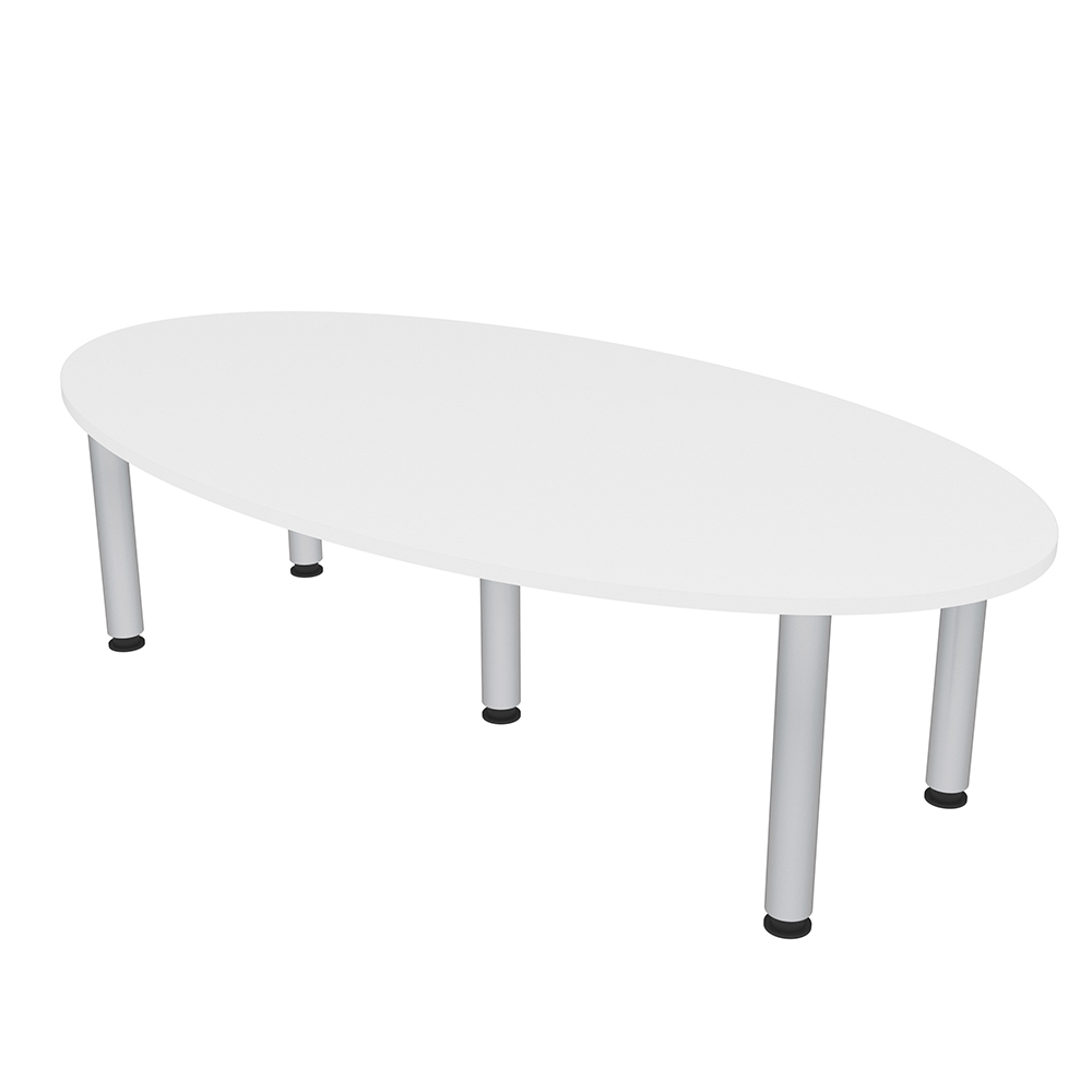 7x4 Oval Conference Room Table With Power And Data Silver Post Legs ...