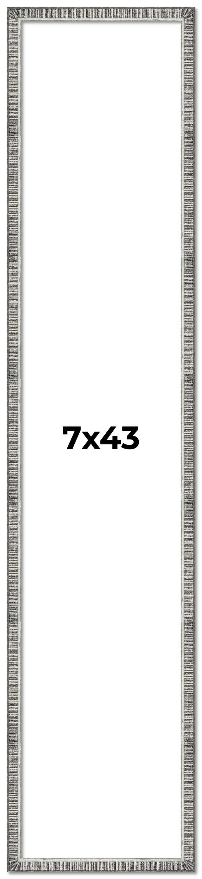 7x43 Frame Silver Picture Frame - Complete Modern Photo Frame Includes ...