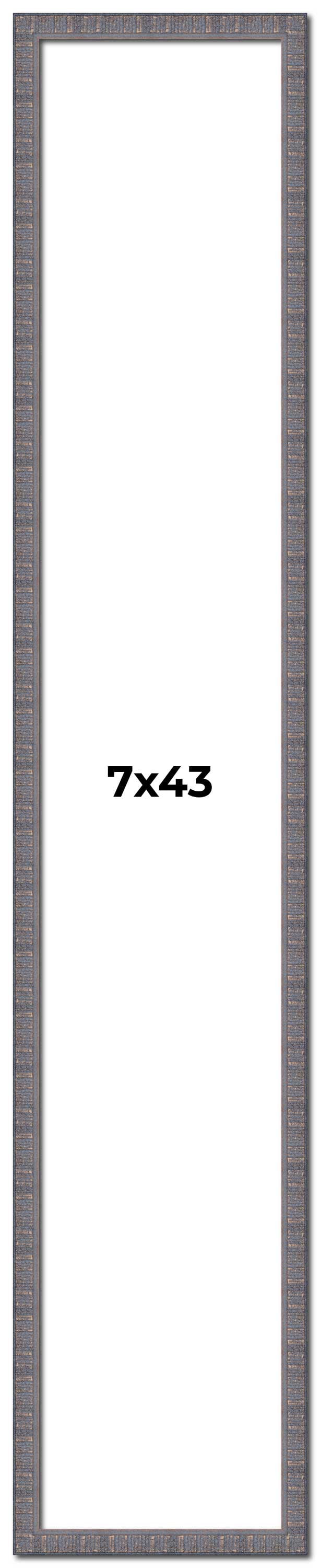 7x43 Frame Slate Blue Distressed Rustic Solid Wood Picture Frame | 0.75 ...