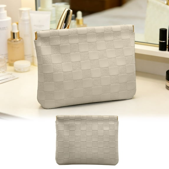 7x5.5 Inch Snap Closure Leather Organizer Pouch - Large Portable ...