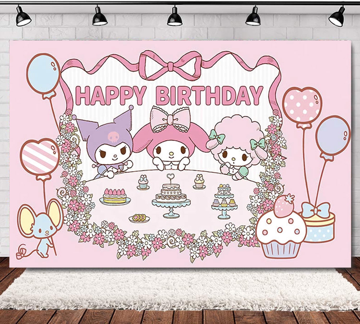 7x5 FT Cartoon Anime Birthday Party Supplies kuromii Backdrop ...