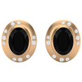7x5 MM Oval Shape Bezel Set Black Spinel 925 Sterling Silver Rose ...
