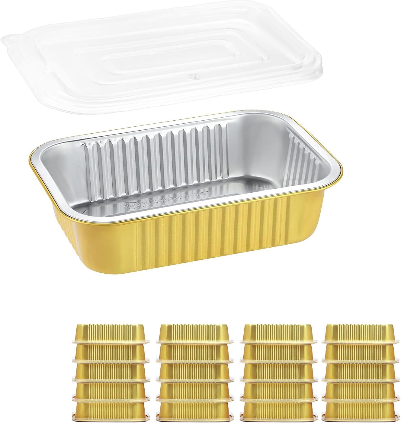 7x5 Sturdy Foil Pans with Snap-On Lids (20 Pack) | 2X Thicker Heavy ...
