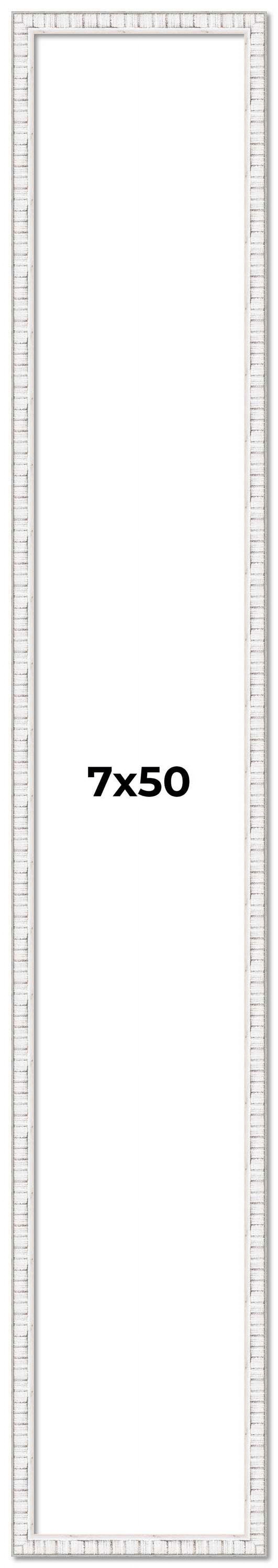7x50 Frame White Scuffed Rustic Solid Wood Picture Frame | 0.75 Inch ...