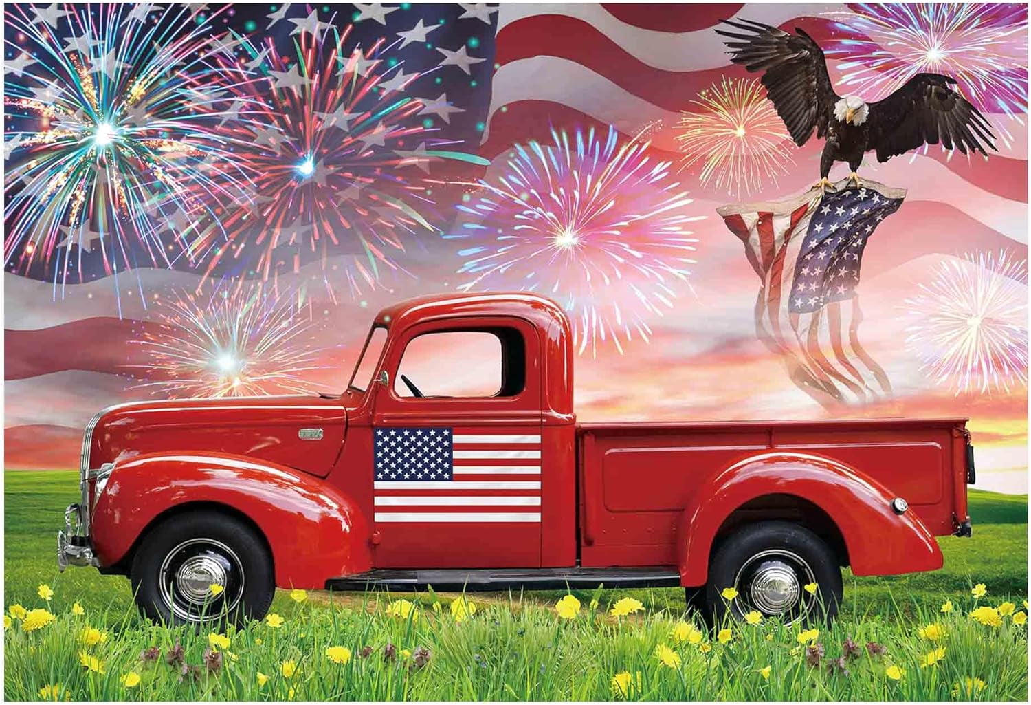 7x5FT 4th of July Backdrop Independence Day Patriotic Veterans American ...