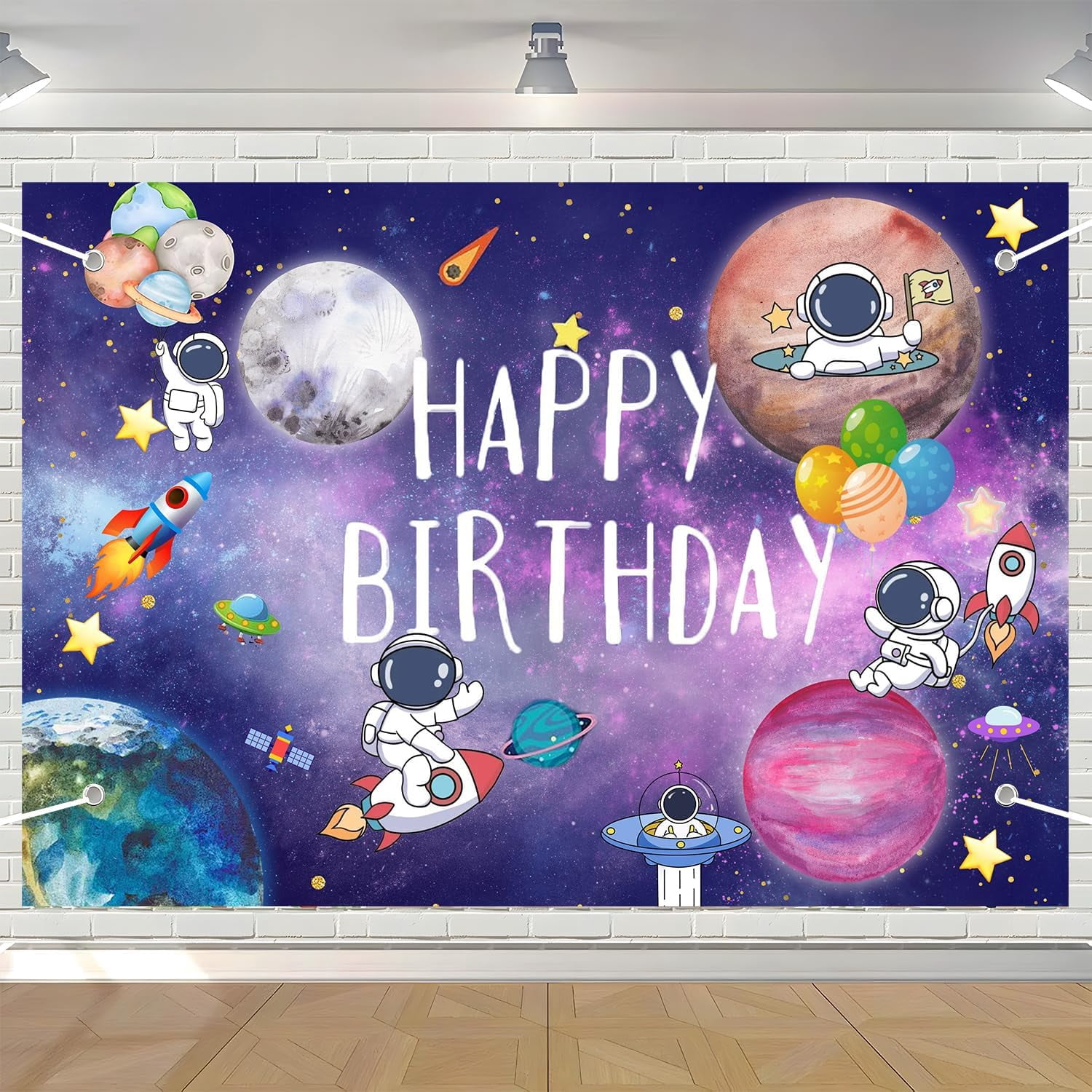 7x5FT Astronaut Outer Space Birthday Backdrop for Boys Girls Space ...