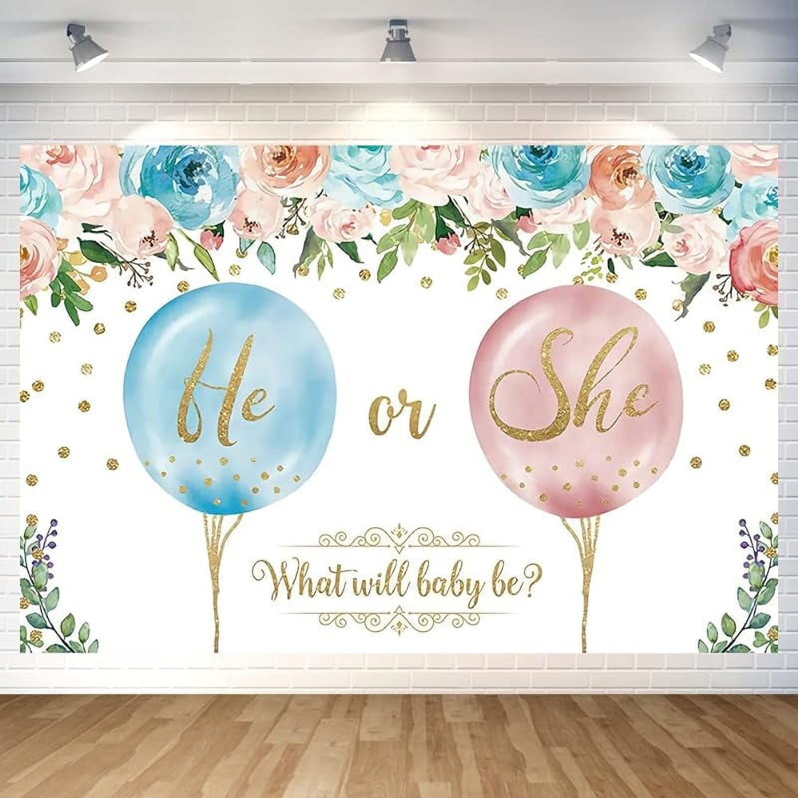 7x5FT Baby Gender Reveal Party Backdrop Decoration Baby Shower Backdrop ...