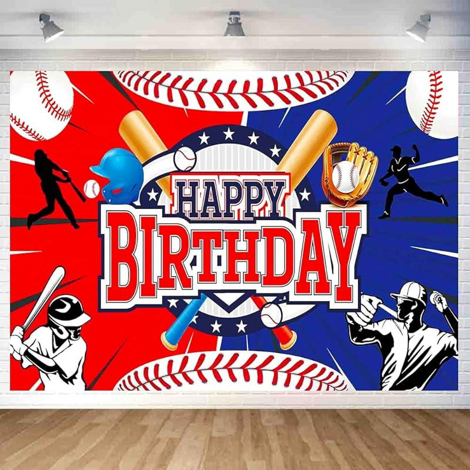 7x5FT Baseball Theme Birthday Party Backdrop Decoration Baseball Happy ...