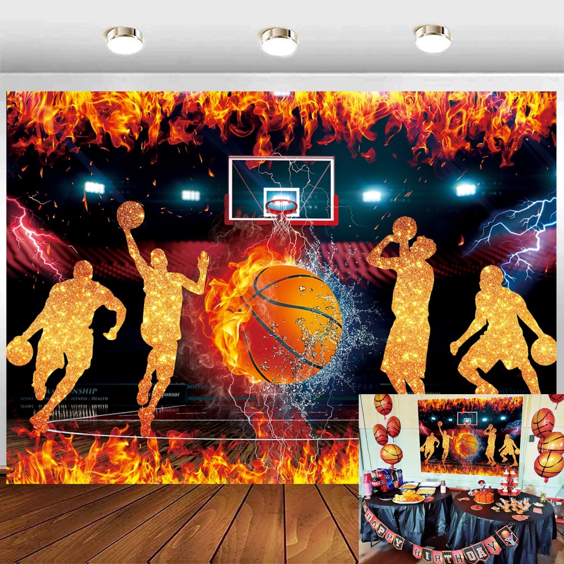 7x5FT Basketball Theme Backdrop Basketball Birthday Backdrop ...