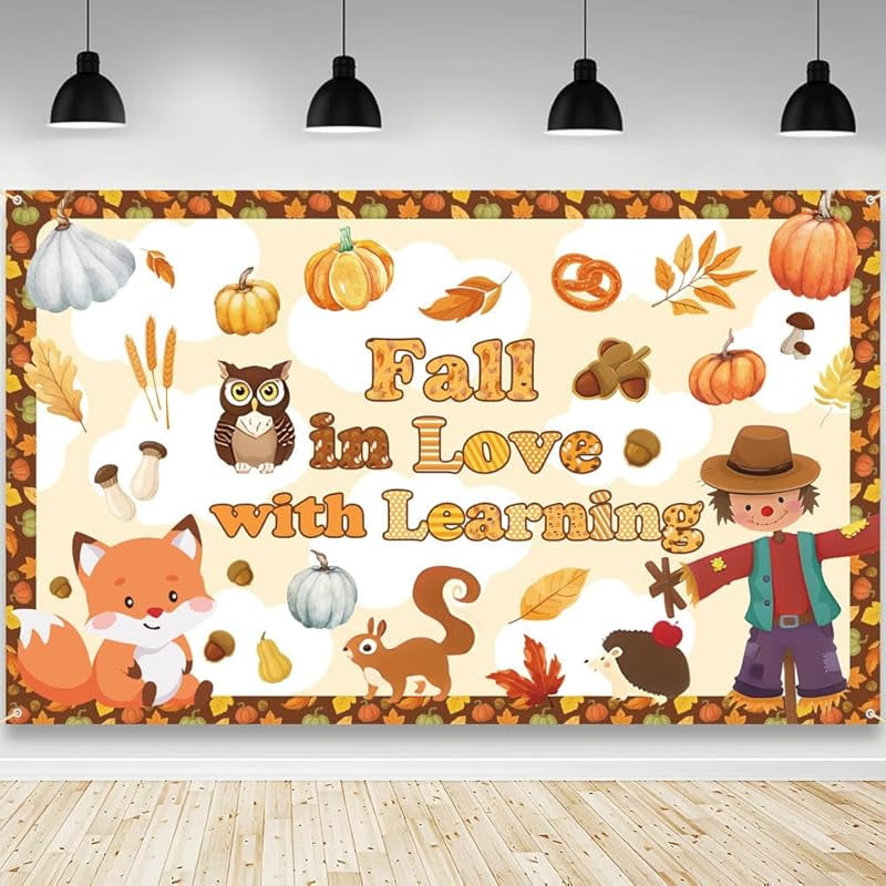 7x5FT Beautiful Backdrop Fall in Love with Learning Backdrop Autumn ...