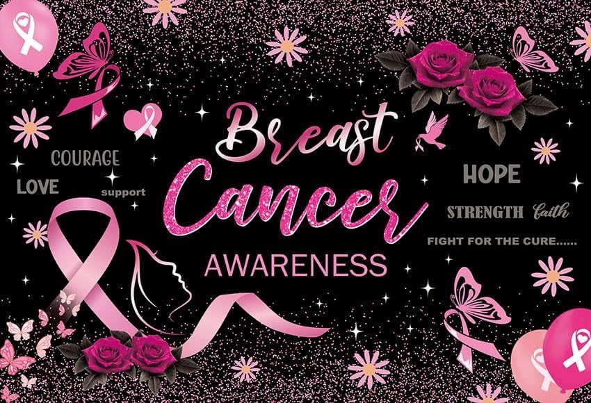 7x5FT Breast Cancer Awareness Perfect Backdrop Pink Black The ...