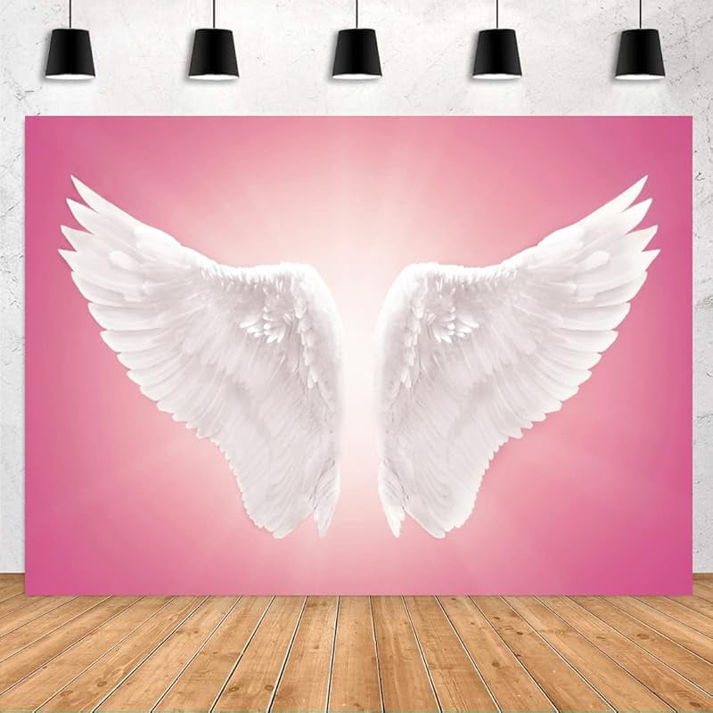 7x5FT Colorful Wings Backdrop Blue Bokeh Stars Angel Wings Backdrop ...