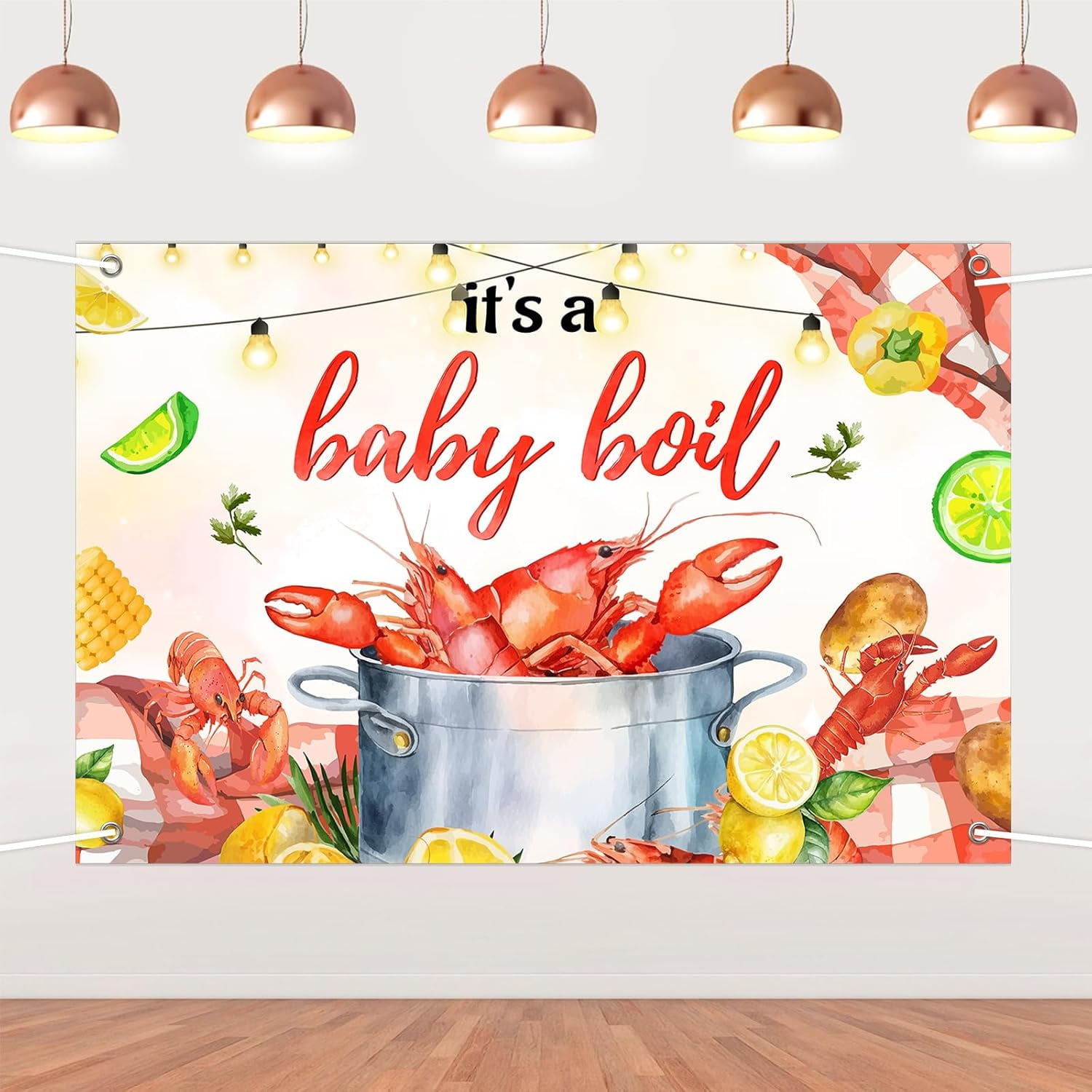 7x5FT Crawfish Party Decorations Banner Baby Boil Crawfish Theme ...