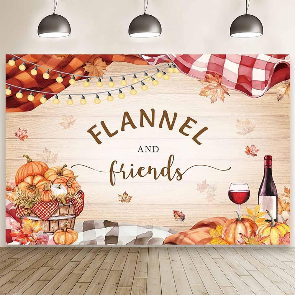 7x5FT Fall Friendsgiving Backdrop Flannel and Friends Party Decorations ...