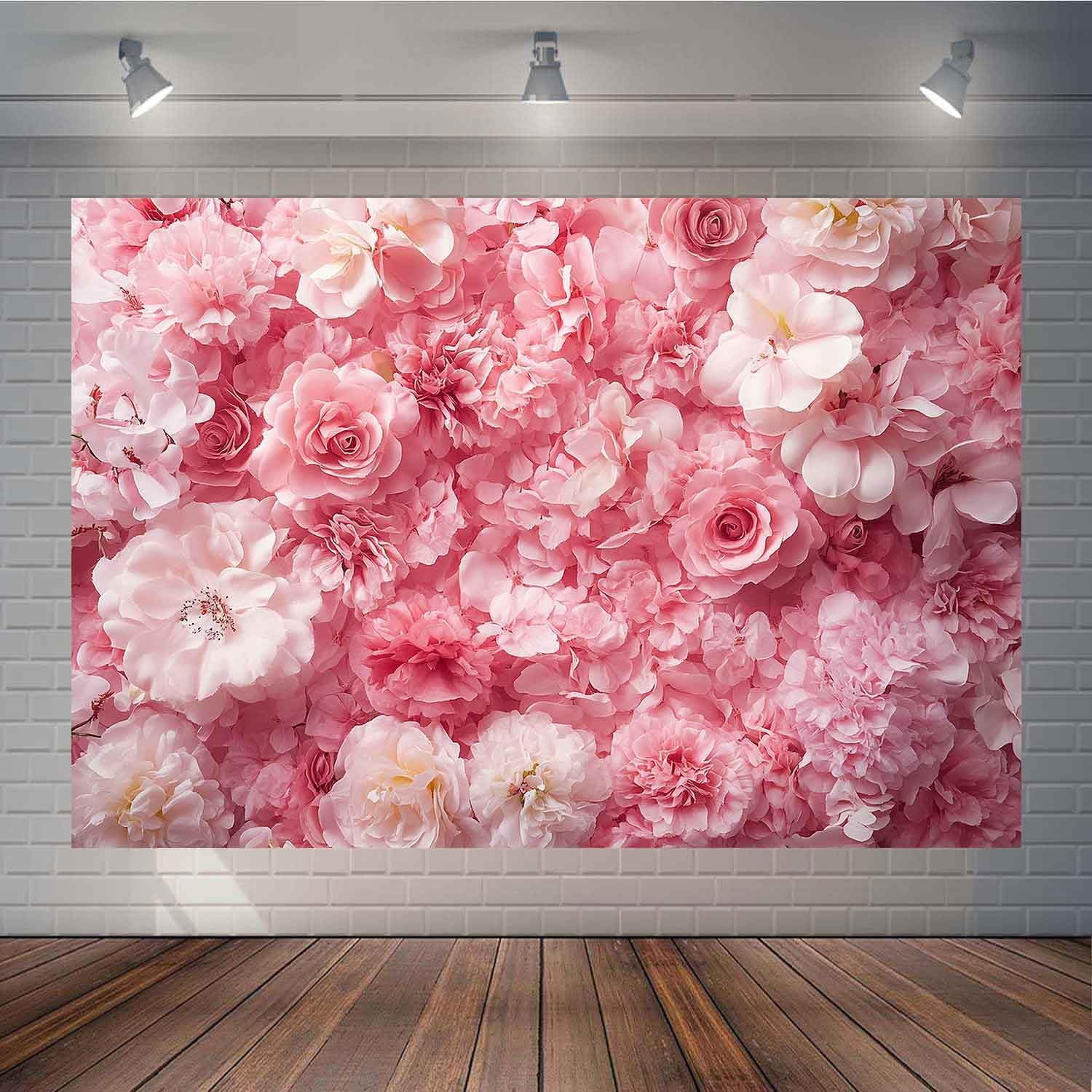 7x5FT Flowers Backdrop Pink Spring Floral Background Wedding Bridal ...