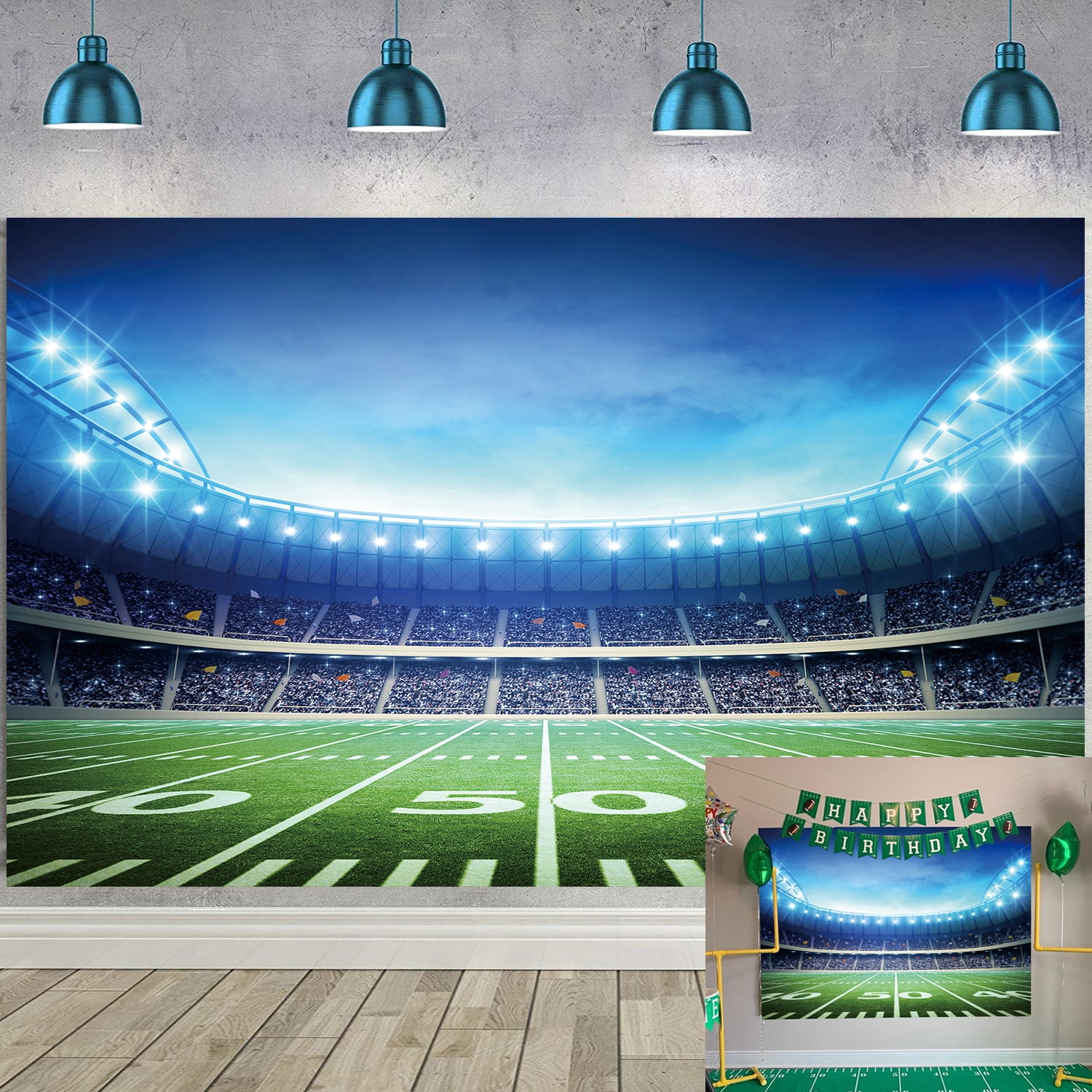 7x5FT Football Field Backdrop American Football Field Rugby Soccer ...