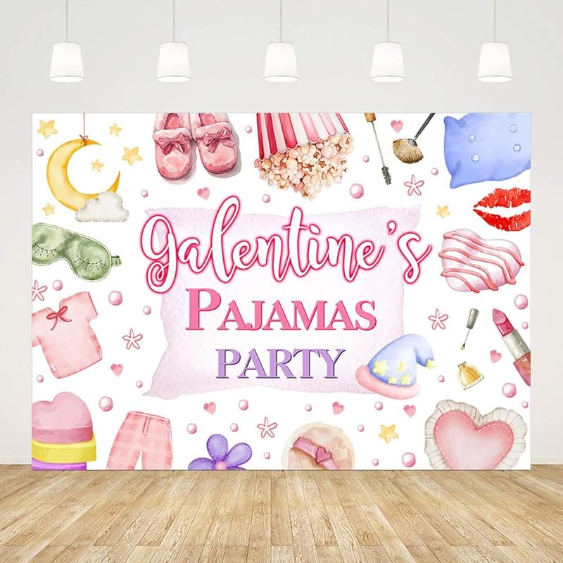7x5FT Galentine's Day Backdrop Pajamas Party Photography Background ...