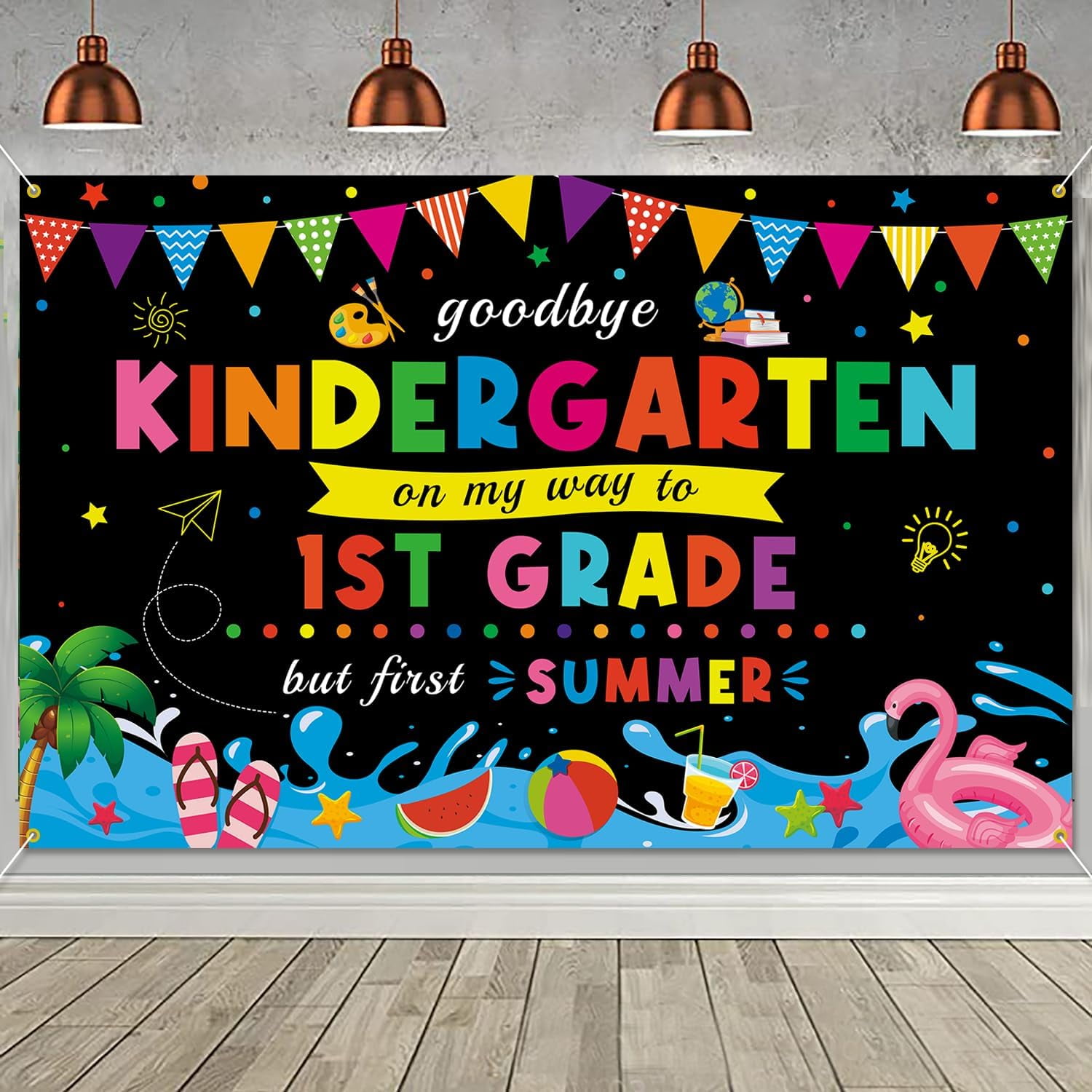 7x5FT Goodbye Kindergarten on My Way to 1st Grade Backdrop Kindergarten ...