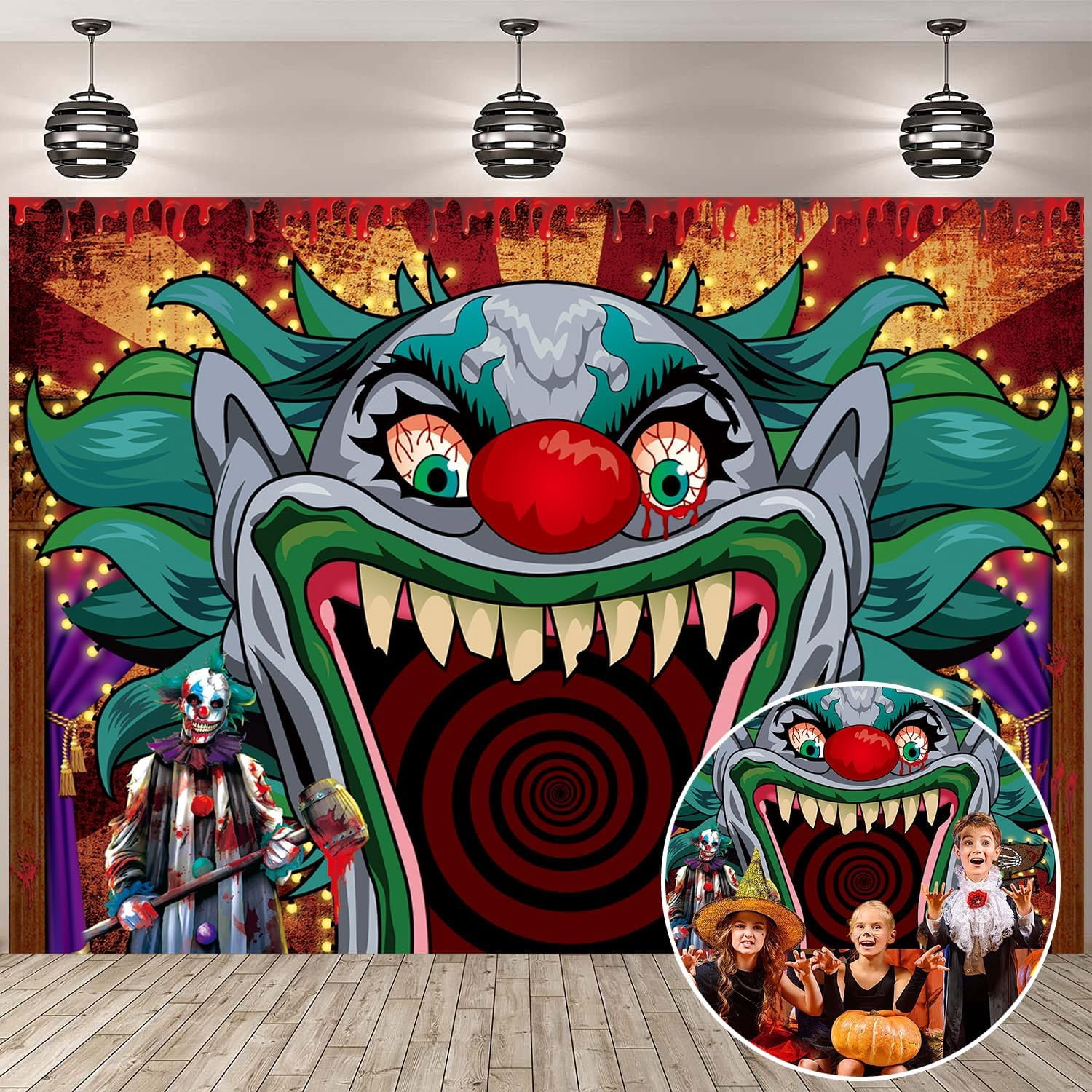 7x5FT Halloween Backdrop Misty Forest Halloween Party Background ...