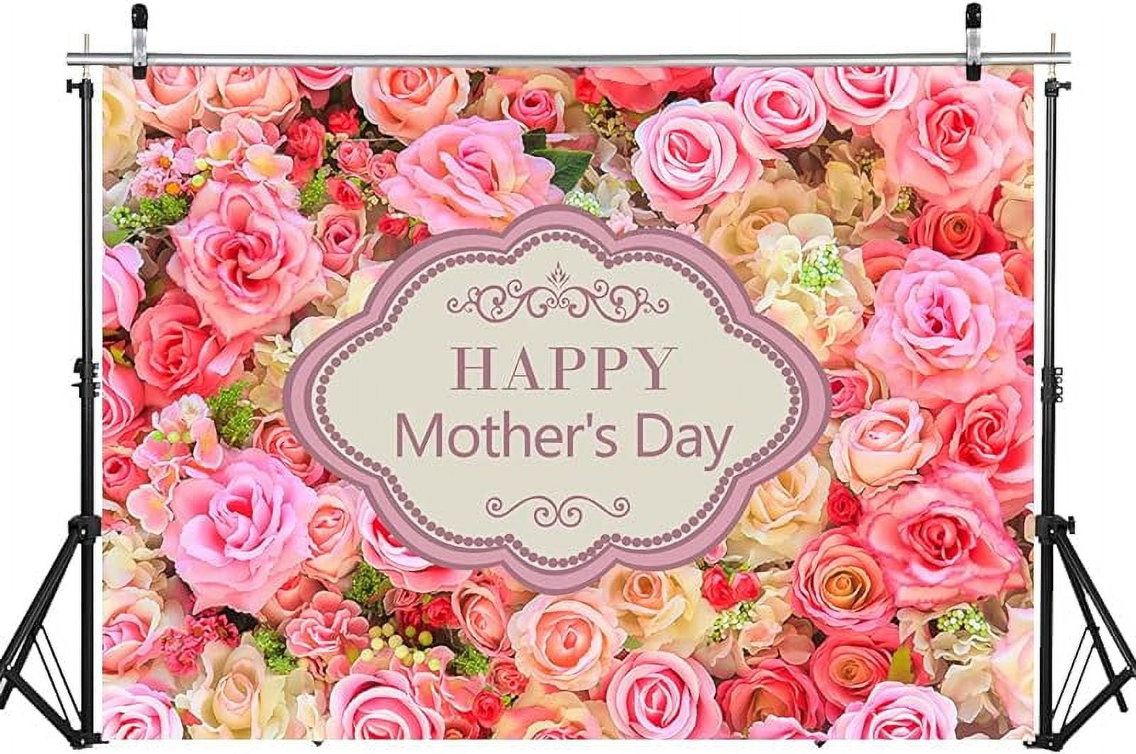 7x5FT Happy Mothers Day Photography Backdrop Mother's Day Flowers Wall ...
